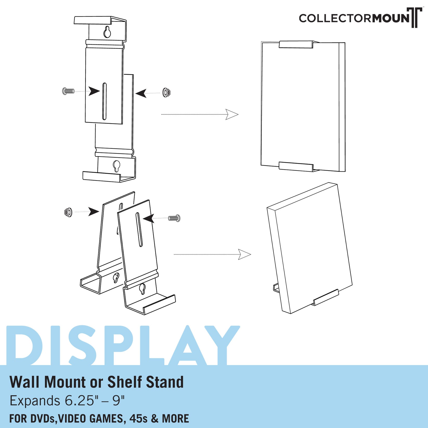 DVDMount Video Game, 45 Record and Blu-Ray Frame Display – CollectorMount